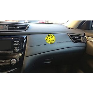 (Set of 5) Smile You're On Camera Sign - 4.5" Circle - 4 Mil Vinyl - Laminated for Ultimate Protection & Durability - Self Adhesive Decal - UV Protected & Weatherproof - Heavy Duty