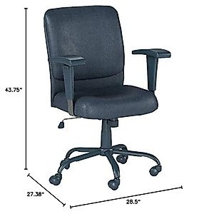 OIF Big and Tall Swivel/Tilt Mid-Back Chair, Height Adjustable T-Bar Arms, Black