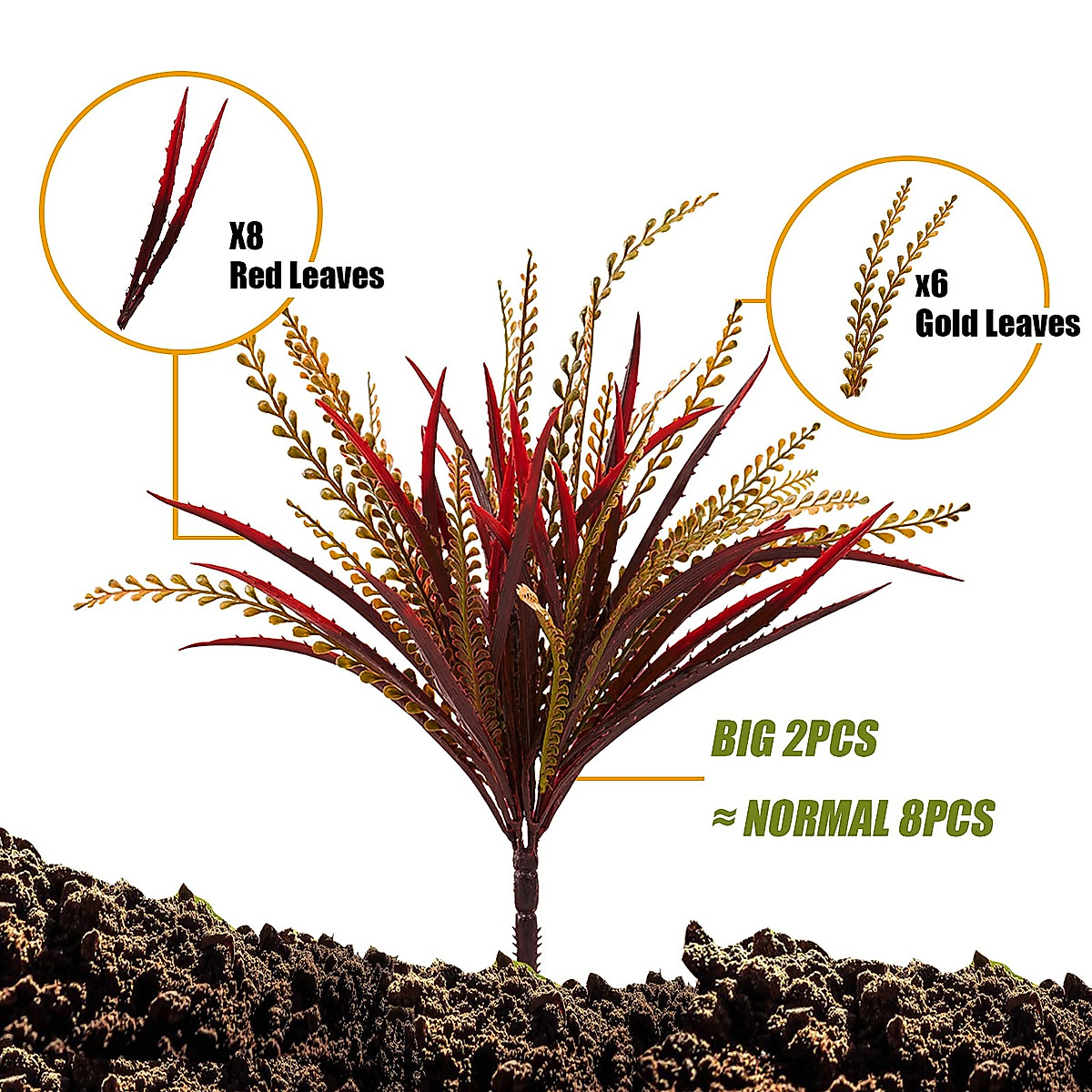 ALLUWONT Artificial Plants Greenery, Fake Fern Bush Plant Bushes Faux Outdoor UV Resistant Shrubs Plants Outside Hanging Planter Home Garden Decor(125M,Style,2)