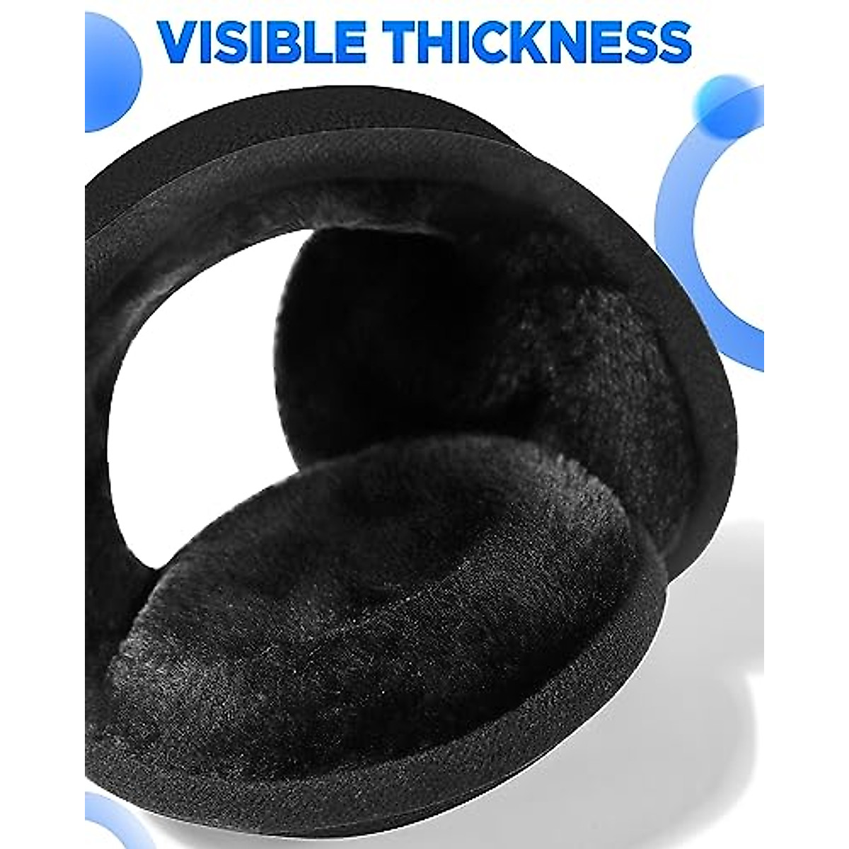 Venswell Winter Ear Muffs/Earmuffs for Men Women Fleece Ear Warmers for Cold Weather Running-Behind the Head Ear Cover Adjustable