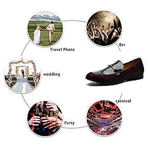 JITAI Men's Leather Shoes Pattern Printing Men's Dress Loafer Shoes Slip-on Casual Loafer Smoking Slipper, Red/05, 9 US