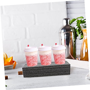 4pcs Milk Tea Drink Cup Holder Drink Packing Carrier Bottle Storage Holders Foam Cup Holder Takeout Disposable Cup Holder Coffee Cup Carrier Tray Pearl Cotton Portable re-usable