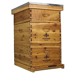 Hoover Hives 10 Frame Langstroth Beehive Dipped in 100% Beeswax Includes Wooden Frames & Waxed Foundations (2 Deep Boxes, 1 Medium Box)