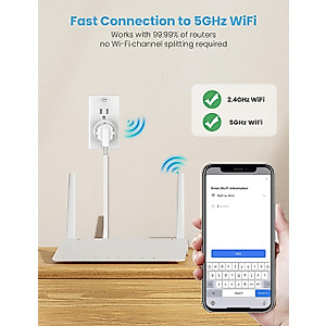 Eightree Smart Plug 5GHz & 2.4GHz, Smart Outlet WiFi Socket with APP Remote Control, Compatible with Alexa & Google Home, 4 Packs