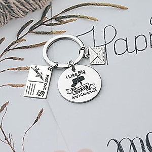 UJIMS Postman Keychain with Postcard Letter Charms Mail Carrier Gift Appreciation Gift for Postal Worker (Postman Keychain)