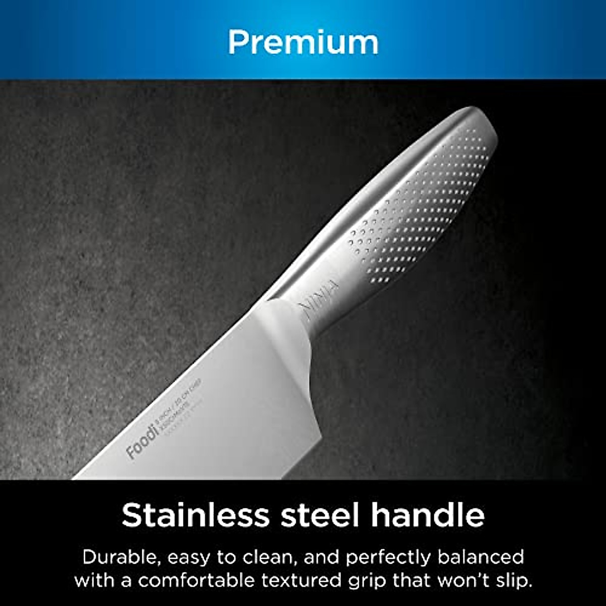 Ninja K62014 Foodi NeverDull Premium 14-Piece German Stainless Steel Knife System with Built-in Sharpener, Stainless Steel/Black