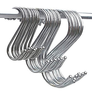 Gikbay Heavy-Duty Stainless Steel, Gardening Tools for Plants, Silver Hanging Hooks Installation Hardware Designed for Any Kitchen (S, 10 Pcs), Small