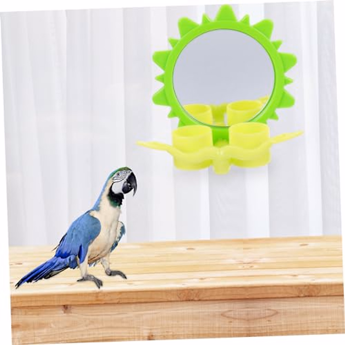 BESPORTBLE Parrot Food Box Food Toy Hanging Food Container Pet Birds Supplies Bird Mirror for Cage Hanging Parrots Feeder Pet Food Containers Birds Feeder Brain Toy Pet Toys Green Plastic