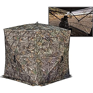 Rhino Blinds R180 3 Person See Through Hunting Ground Blind, Realtree Edge