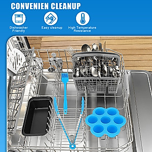 Air Fryer Accessories 8pcs Set, Nonstick Air Fryer Accessory with Cake Pan, Pizza Pan, Multi-Layer Rack, Skewer Rack, Fits Dual Basket Air Fryers