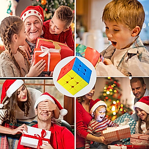 CFMOUR Speed Cube 3x3x3 - Moyu Meilong 3C, Stickerless Magic Cube 3x3, Fast Smooth Turning Vivid Colour 3D Puzzle Brain Toy Travel Games, Turns Quicker Than Original