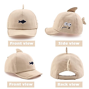 Cartoon Baby Sun Hat Summer Boys Girls Baseball Cap Infant Toddler Beach Hat Animal Pattern (6-24 Months, Light Blue Dinosaur)