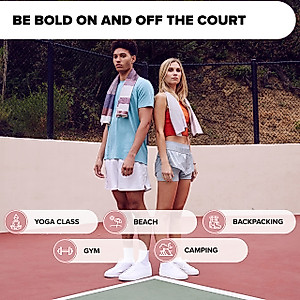 Areté Premium Microfiber Fitness Towel - Eco Non Bleeding Inks - Luxuriously Soft, Absorbent & Quick Drying - Workout Towels to Absorb Sweat - Perfect for - Gym, Yoga, Sport, Cycle & Travel - 16x26.5…