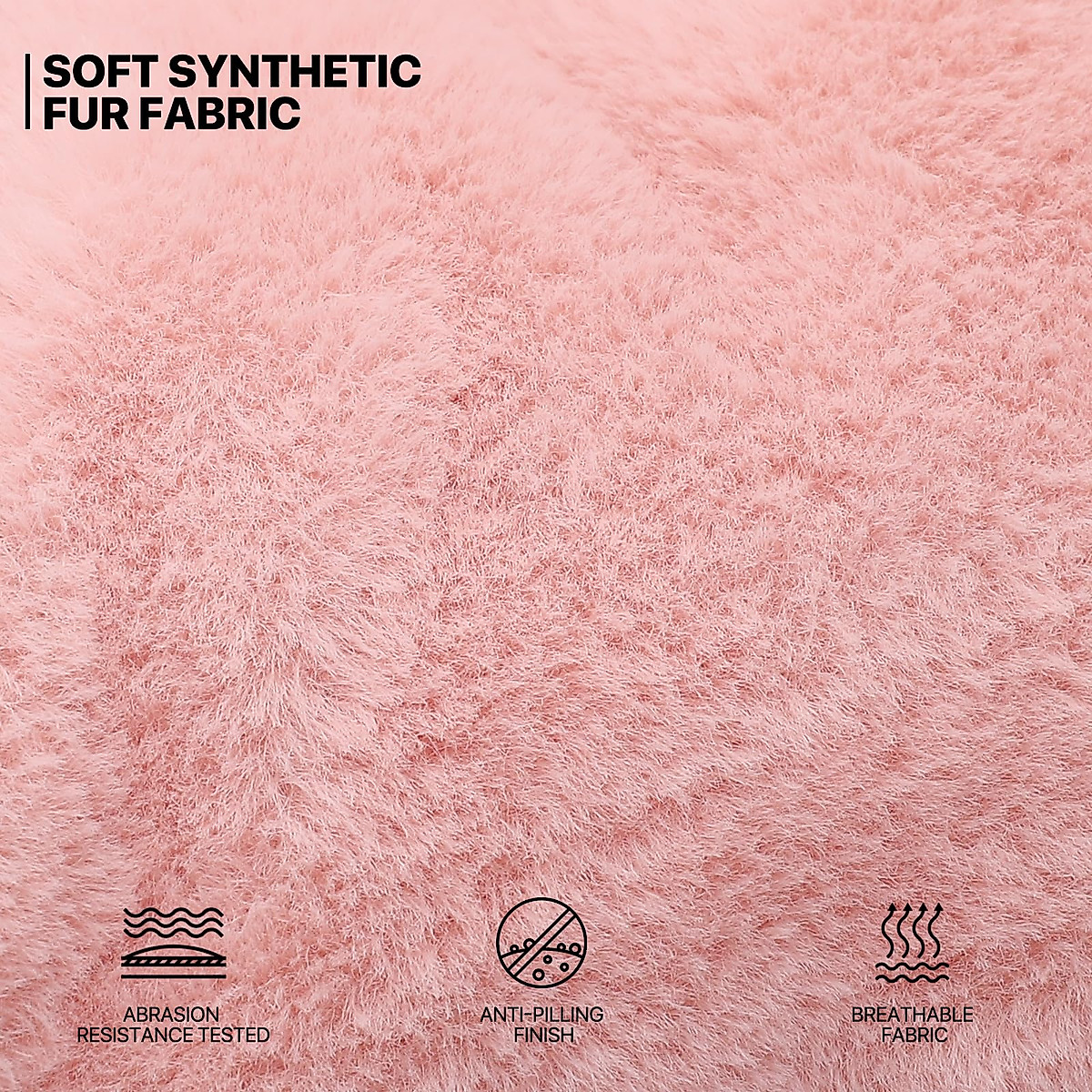 MoNiBloom Round Folding Faux Fur Saucer Chair for Bedroom Living Room Dorm Foldable Metal Frame Oversized Large Comfy Furry Padded Soft Cozy Moon Chair with Footrest Ottoman for Adults (Pink)