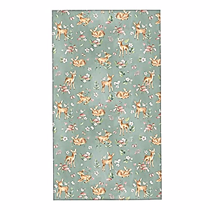 Perinsto Watercolor Deers Hand Towel Fawn Woodland Forest Animals Decorative Fingertip Towels Multipurpose for Bathroom Kitchen Gym and Spa, 27.5" X 15.7"