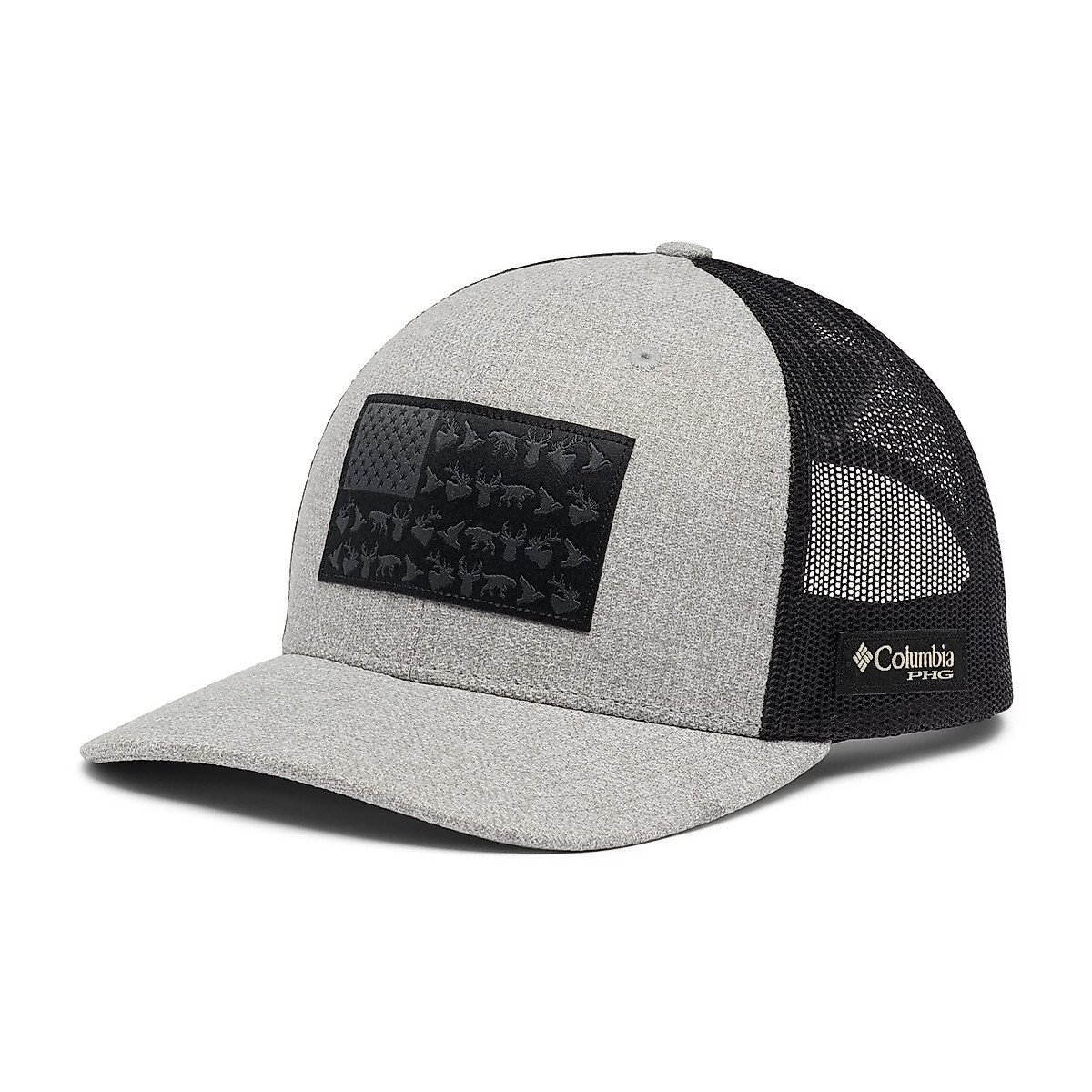 Columbia Unisex PHG Game Flag Mesh Snap Back - High, Cool Grey Heather/Black, One Size