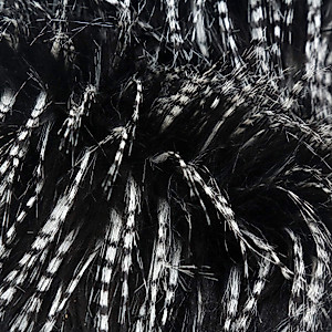 Zecmos womens Leg Warmers Faux Fur Fuzzy Long Cuff Cover Warm Furry Costume Shoes, Black and White, Medium