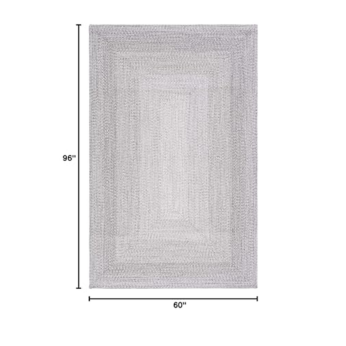 SAFAVIEH Braided Collection Area Rug - 5' x 8', Grey, Handmade Farmhouse, Ideal for High Traffic Areas in Living Room, Bedroom (BRA220F)