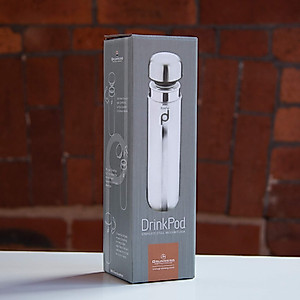 Drinkpod Grunwerg Vacuum Insulated Capsule Flask, Stainless Steel, Satin, 200ml