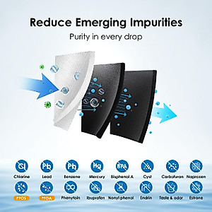 Waterdrop Plus 8171413 NSF 401 Certified Refrigerator Water Filter, 𝐑𝐞𝐝𝐮𝐜𝐞 𝐏𝐅𝐀𝐒, Replacement for Whirlpool® 8171413, 8171414, EDR8D1, Kenmore® 46-9002 (Package May Vary)