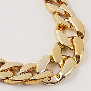 Wiwpar Chunky Choker Necklace Gold Cuban Link Chain Necklace Punk Paperclip Chain Choker Necklace for Women Girls (Style 1)