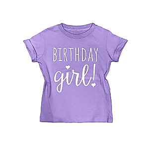 Happy Birthday T-Shirt (Girls 1 to 12) Sassy Kids Party Tee - Sweet Baby/Toddler Outfit (18M Purple Heather - Short Sleeve)