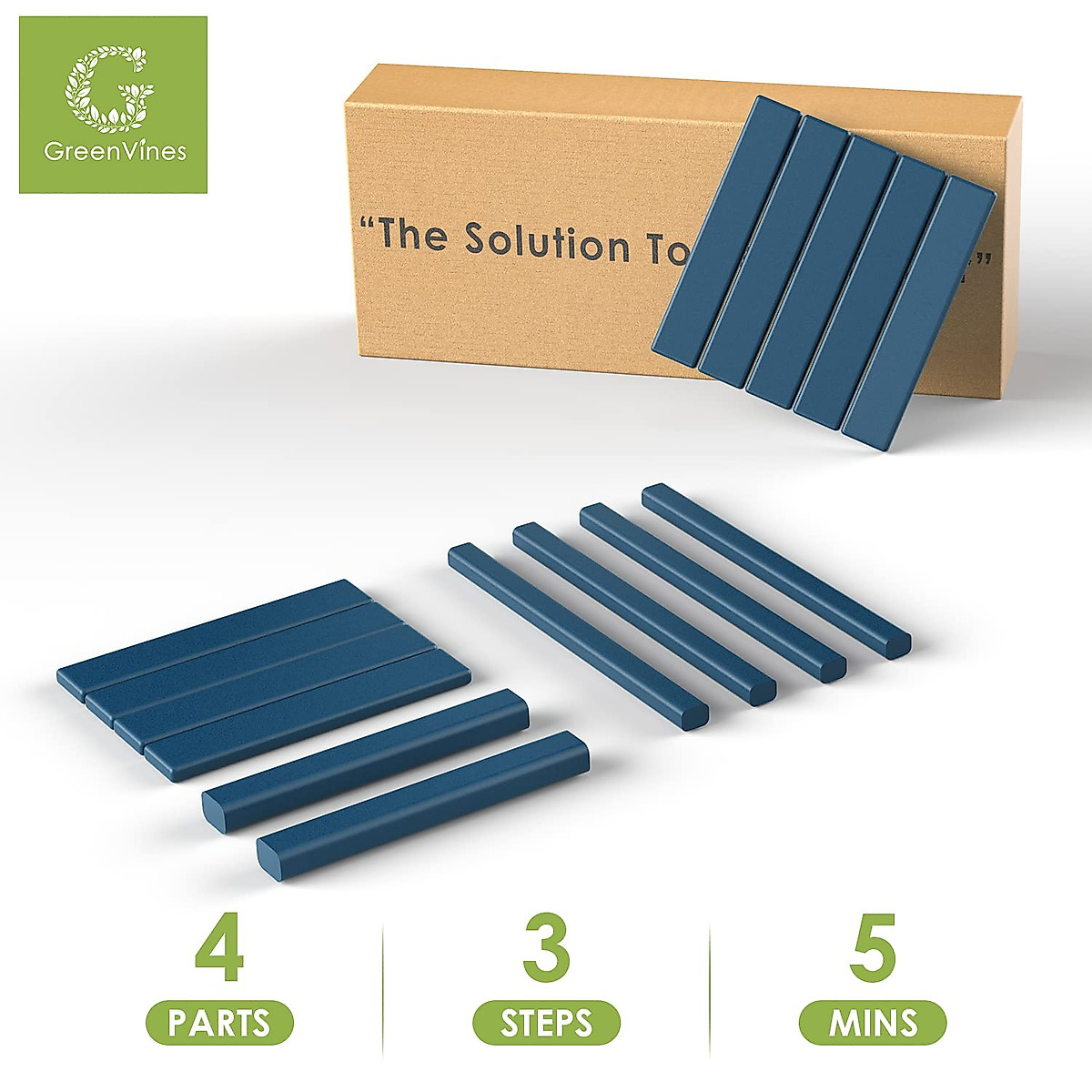 GREENVINES Adirondack-Outdoor-Side-Table | Set of 2 | 14 x 13 Inches | HDPE Plastic | All Weather | Blue | Outside End Tables | Storage Shelf | for Patio Porch Backyard Indoor