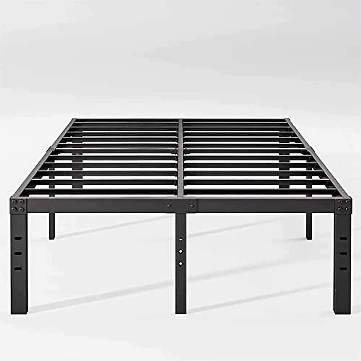 Joeffany 14" H King Bed Frame with Storage, 3500 lbs Heavy Duty Black Metal Platform Bed, No Box Spring Needed Mattress Foundation, Quick Assembly, No Box Spring Needed Black