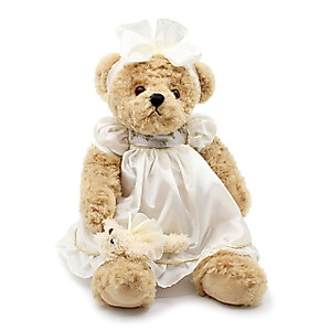 oitscute Teddy Bears Baby Cute Soft Plush Stuffed Animal Toy for Girl Women 16" (White Lace)