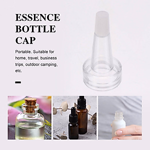 Beaupretty 100Pcs Glass Dropper Cap Serum Vial Trumpet Dropper Head Cap Eye Dropper Bottle Cap for Travel Test Sample Perfume Bottle