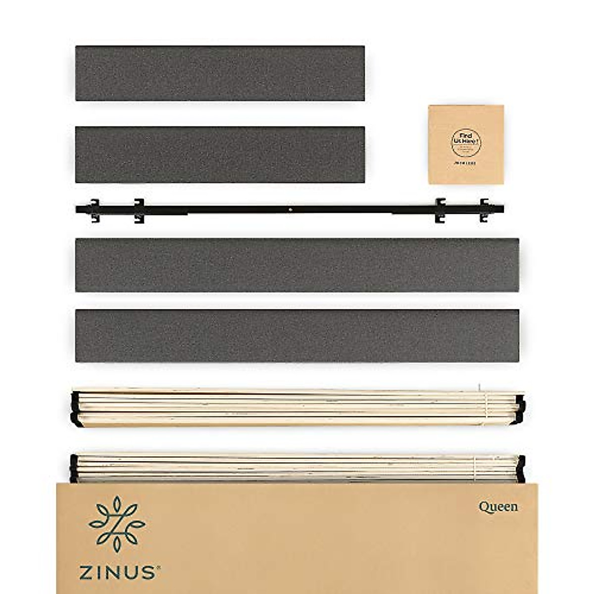 ZINUS Curtis Upholstered Platform Bed Frame / Mattress Foundation / Wood Slat Support / No Box Spring Needed / Easy Assembly, Grey, King