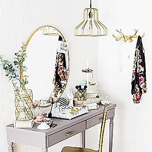 Growsun 48 inch Large Gold Round Mirror, Bathroom Mirror for Wall, Metal Frame Round Mirror for Fireplace Living Room Wall Decor