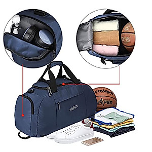 G4Free 40L 3-Way Duffle Bag Backpack Gym Bag for Men Women Sports Duffel Bag with Shoe Compartment Travel Backpack Luggage