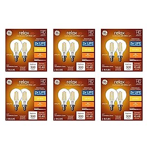 GE (case of 12 Bulbs) Relax LED 40 Watt Equivalent, Dimmable, Warm White A15 LED Light Bulb Candelabra Base