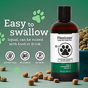 Pet Flexicose All Natural Dog Hip Joint Care and Support 3 Bottles Liquid Format