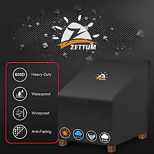 Zettum Patio Chair Covers 2 Pack - 600D Outdoor Chair Cover Waterproof & Heavy Duty, Lawn Lounge Furniture Cover for Wicker Chair, Swivel Chair, Rocking Chair, Single Sofa Chair - 35 x 38 x 31 Inch