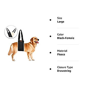 4-120 lbs Dog Lift Harness Adjustable Dog Sling for Large Dogs Lift Support and Rehab Harness for Weak Rear Legs, Soft Hind Leg Support Helps Senior, Injured, Disabled and After ACL Surgery (Large)