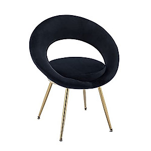 HomVent Modern Makeup Desk Chair Vanity Chair,Round Back Dining Chairs Accent Chairs with Golden Metal Leg for Bedroom Living Room Vanity Dining Room
