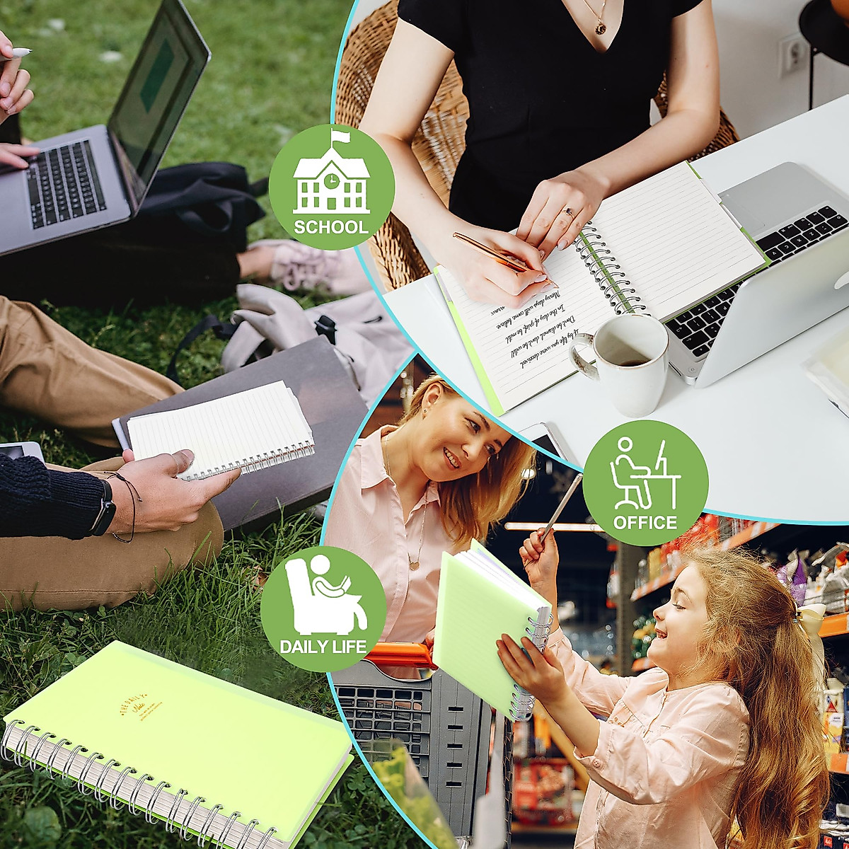 CAGIE Spiral Notebook College Ruled - 5 Subject Spiral Notebook with Tabs Dividers, 300 Pages A5 Small Spiral Notebook 5x7, Hardcover 5 Subject College Ruled Spiral Notebook for School Note Taking