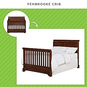 CC KITS Full-Size Conversion Kit Bed Rails Compatible with Bertini Baby Crib | Multiple Finishes Available (Dark Walnut)