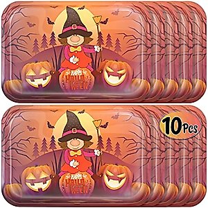 Halloween Serving Trays | 10 Pcs Plastic Spooky Gnome Snack Trays | Snack Trays Halloween Party | Halloween Decorations Chip Trays | Halloween Gnomes Plastic Trays | Reusable Halloween Trays |Anapoliz