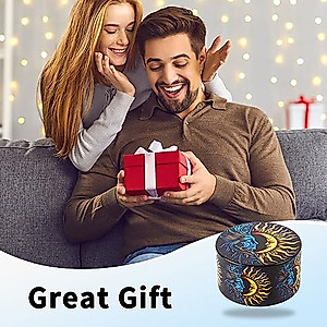 3 inch Large Grinder for Herb and Spice, Zinc Alloy Grinders (Sun and Moon Pattern)