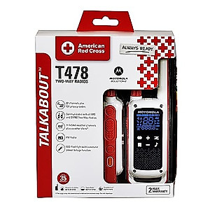 Motorola Solutions Red Cross T478 Talkabout White Rechargeable Emergency preparedness 35-Mile 2-Way Radio