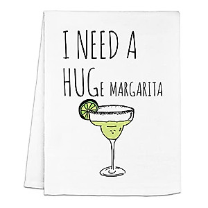 Moonlight Makers, Colorful Funny Dish Towel, Flour Sack Kitchen Towel, Sweet Housewarming Gift, Farmhouse Kitchen Decor (I Need A HUGe Margarita)