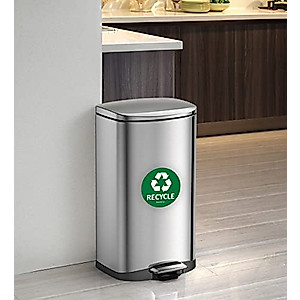 IGNIXIA (Pack of 04) Recycle & Trash Stickers Indoor & Outdoor Trash Bin Decals Recycle & Trash Symbols Sticker 4 X 4 Inches Self Adhesive Peel & Stick (Green/Black)