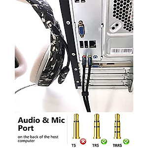 MillSO Headset Splitter CTIA 3.5mm 2 Male to 1 Female Headset Adapter for Gaming Headset to PC Headphone Splitter with Separate Microphone and Headphone Jack - 30CM/12inch