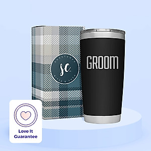 Groom Tumbler - Custom Vacuum Insulated Stainless Steel Groom Cup Mug with Lid and Straw - Cup for Fiance - Coffee Mug for Groom to Be - Groom Travel Tumbler - Engagement Tumbler - Newly Engaged Son