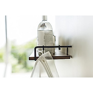 YAMAZAKI home Tower Wall-Mounted Wood Shelf Black