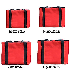 CALIDAKA Insulated Food Delivery Bag, Food Storage Waterproof Oxford Cloth Zipper Ergonomic Pizza Bag Picnic, Reusable Food Warmer Grocery Bag for for Hot/Cold Food, Pizza, Drinks (size:XL)