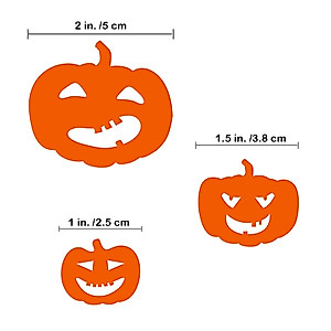 512 Pcs Bulk Foam Halloween Pumpkin Shapes Jack-O'-Lantern Cutouts Stickers Self Adhesive Pumpkin Stickers 1" 1.5" 2" Embellishments for Kids Art Craft Trick-or-treat Favors Halloween Fall Decoration